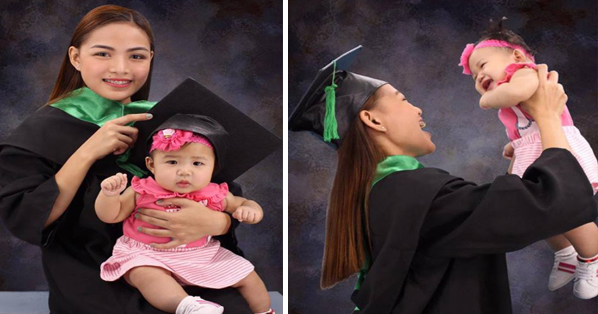 Isang babae ang nagpost ng kanyang graduation picture kasama ang ...
