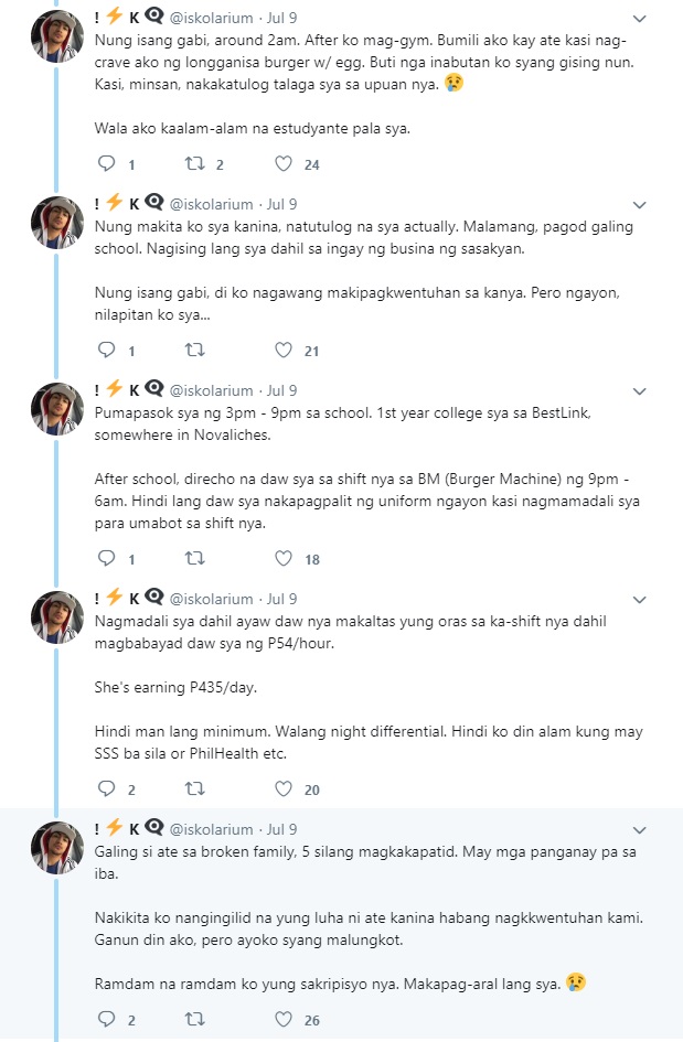 Hinangaan ng marami ang estudyante na ito na pinagsasabay ang kaniyang trabaho sa gabi at ...