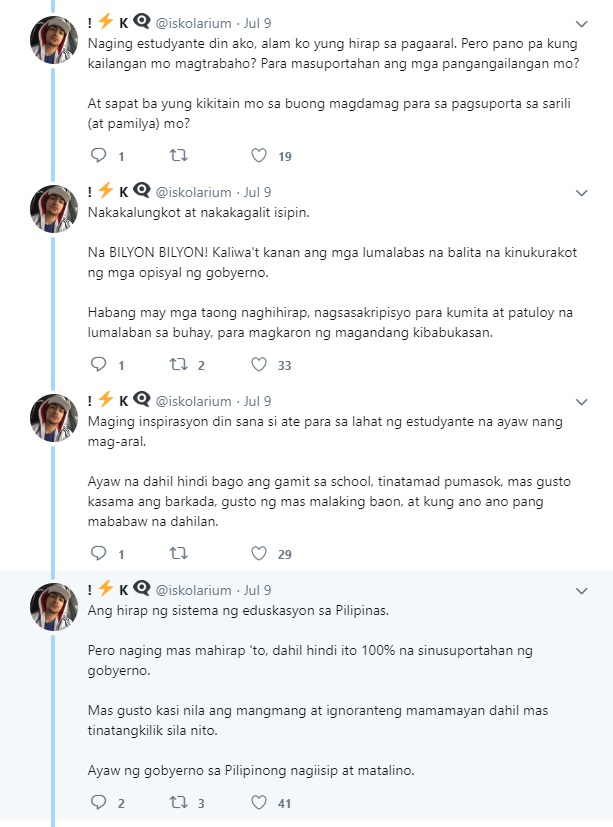 Hinangaan ng marami ang estudyante na ito na pinagsasabay ang kaniyang trabaho sa gabi at ...