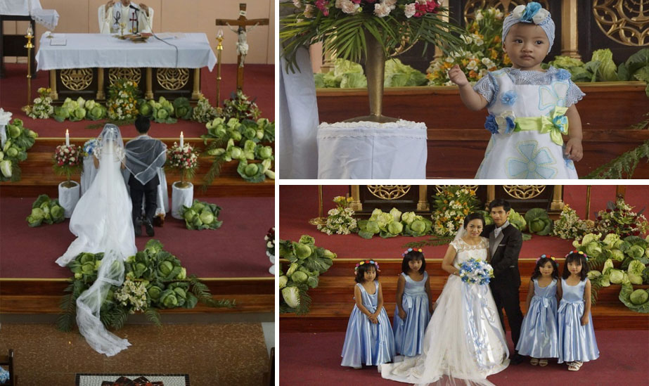 Sariwang gulay ang naging dekorasyon sa kasal na ito imbes na ...