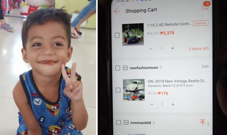 5-anyos na bata nag-online shopping sa cellphone ng kaniyang ina na nagkakahalaga ng higit sa ...