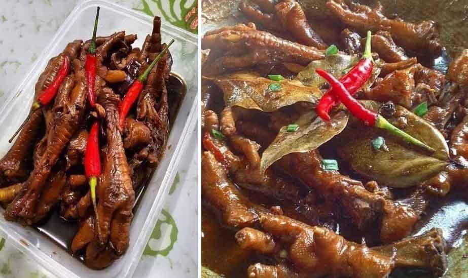 Napakasarap na adobong paa ng manok na may sili, sobrang nakakagutom ...