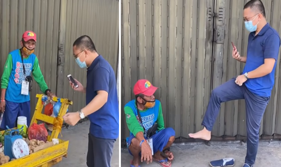 Isang YouTube vlogger inalok ang isang matandang tindero ng pera ...